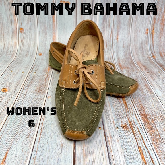 Tommy Bahama | Shoes | Tommy Bahama Womens Olive Green Suede Driving ...